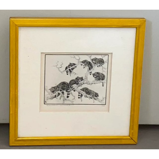 “Raccoons” Miniature Pencil Signed and Numbered Litho by Benson Moore ...