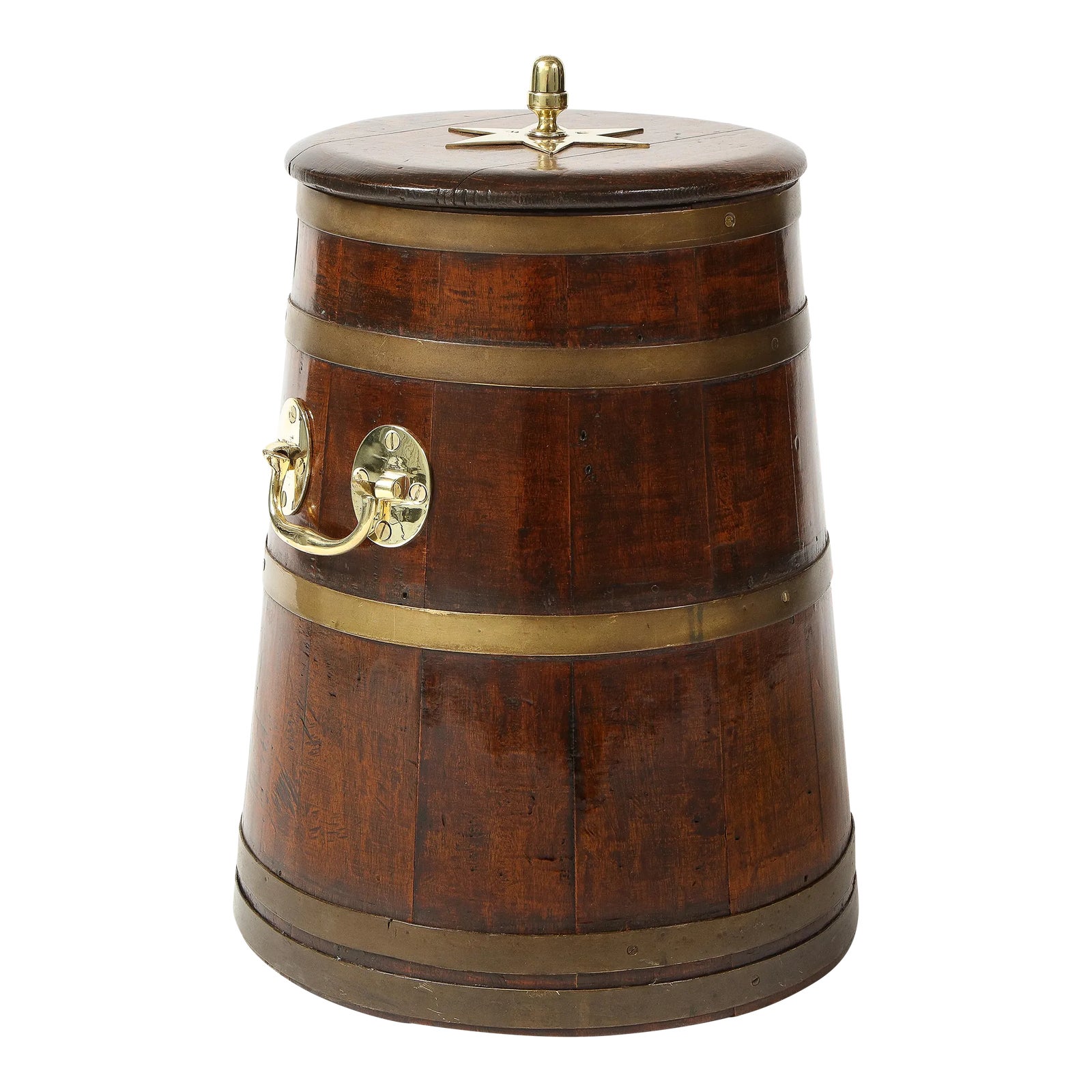 English Brass-Bound Mahogany Barrel | Chairish