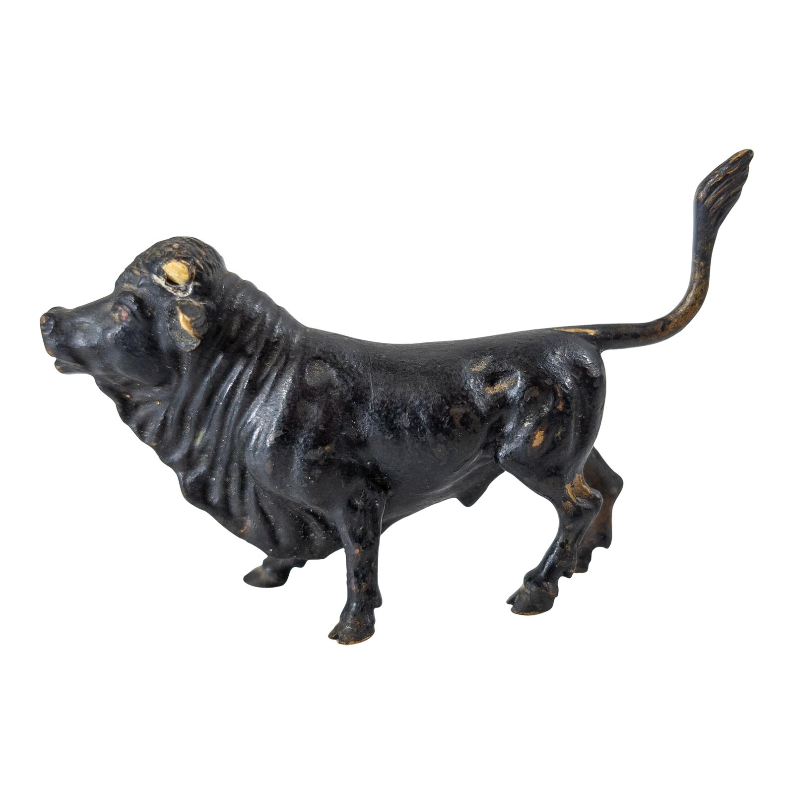 19th Century Miniature Renaissance Revival Bull Figure | Chairish