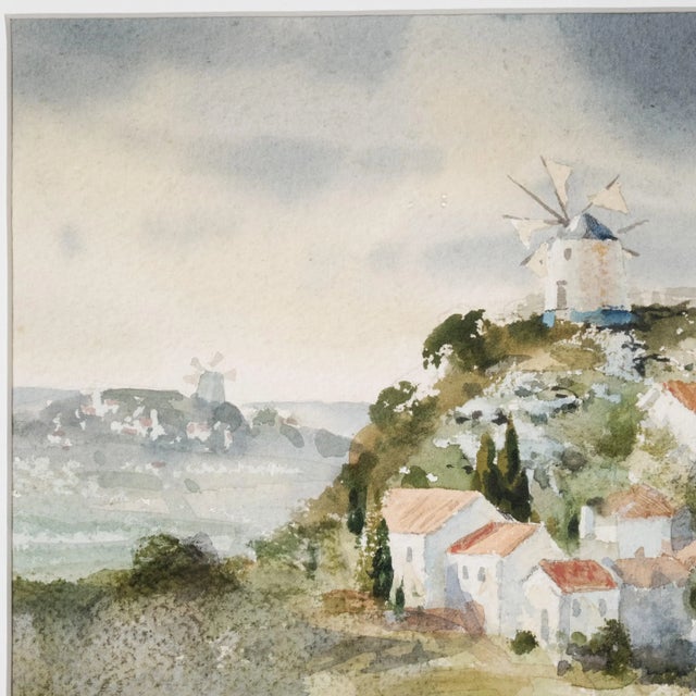 1993 Donald Allen Mosher "Obidos, Portugal" Hand Signed Wooden Framed ...