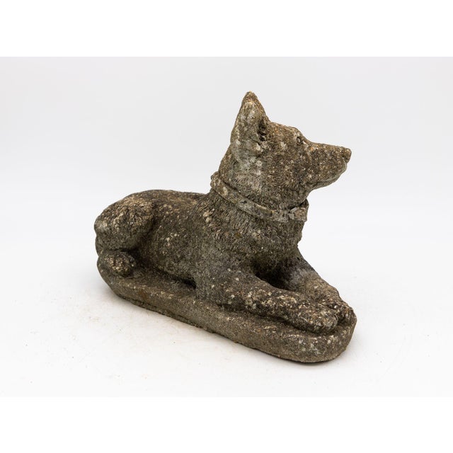 Vintage French Reconsitituted Stone Shepherd or Labrador Dog Garden ...