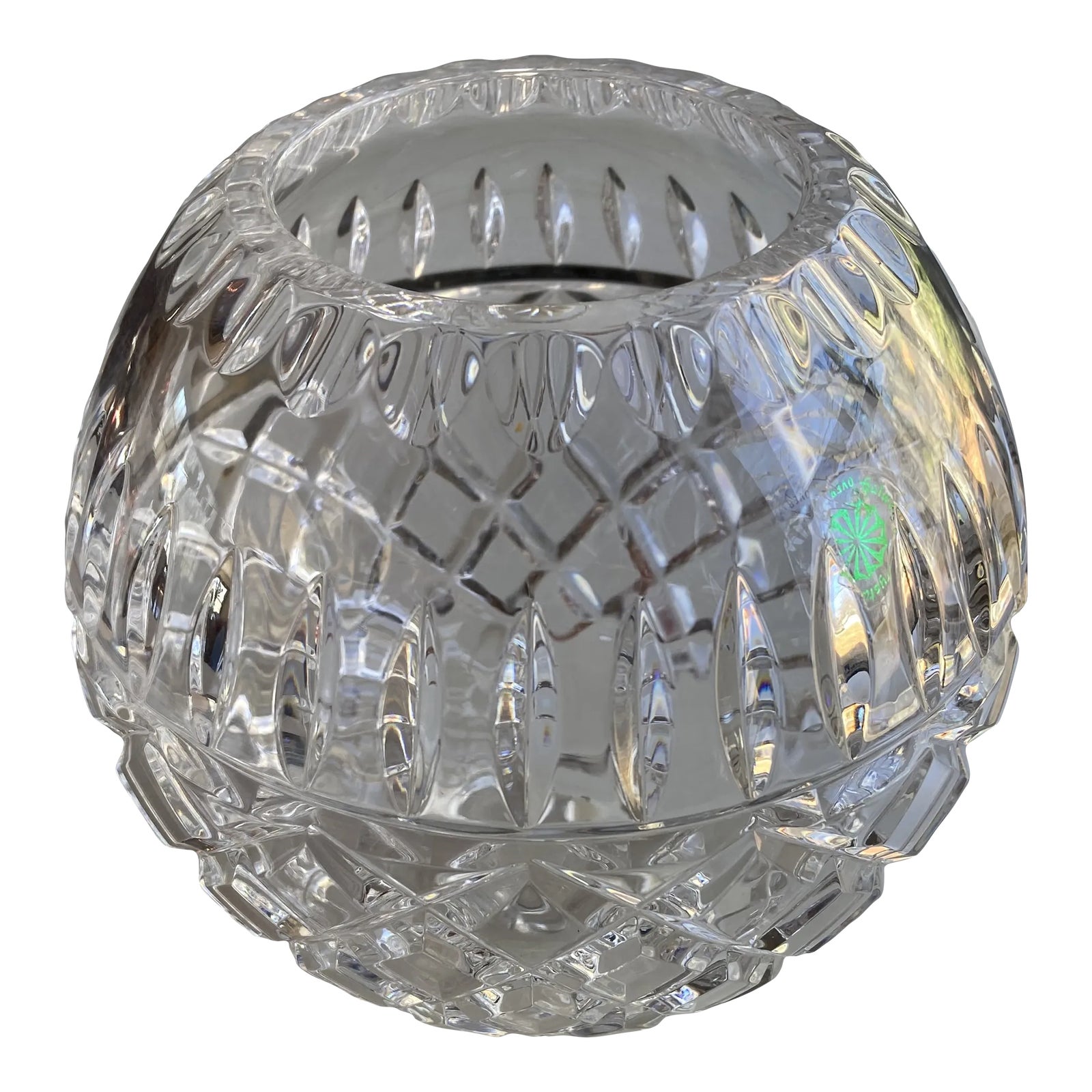 90's Galway Crystal "Rathmore" Pattern Footed Globe Vase | Chairish