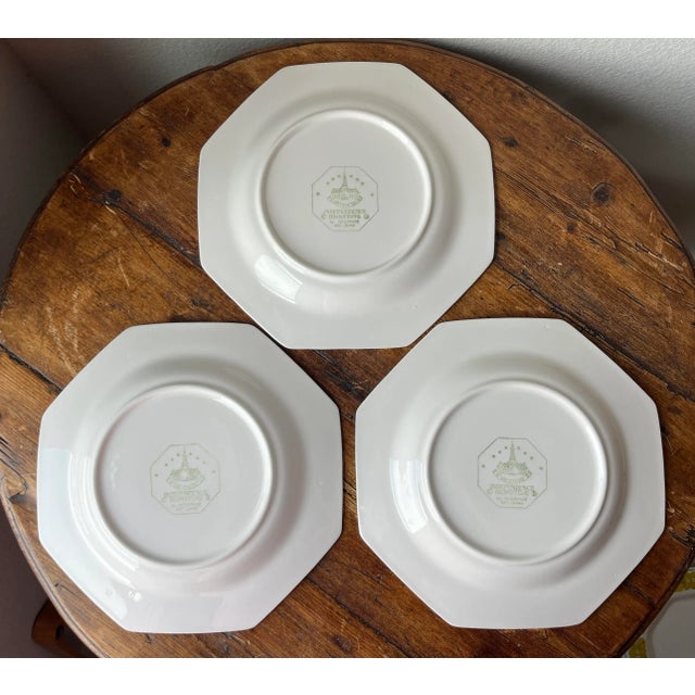 Set of 6 1970s Yellow Bouquet Independence Ironstone Octagonal Dinner ...