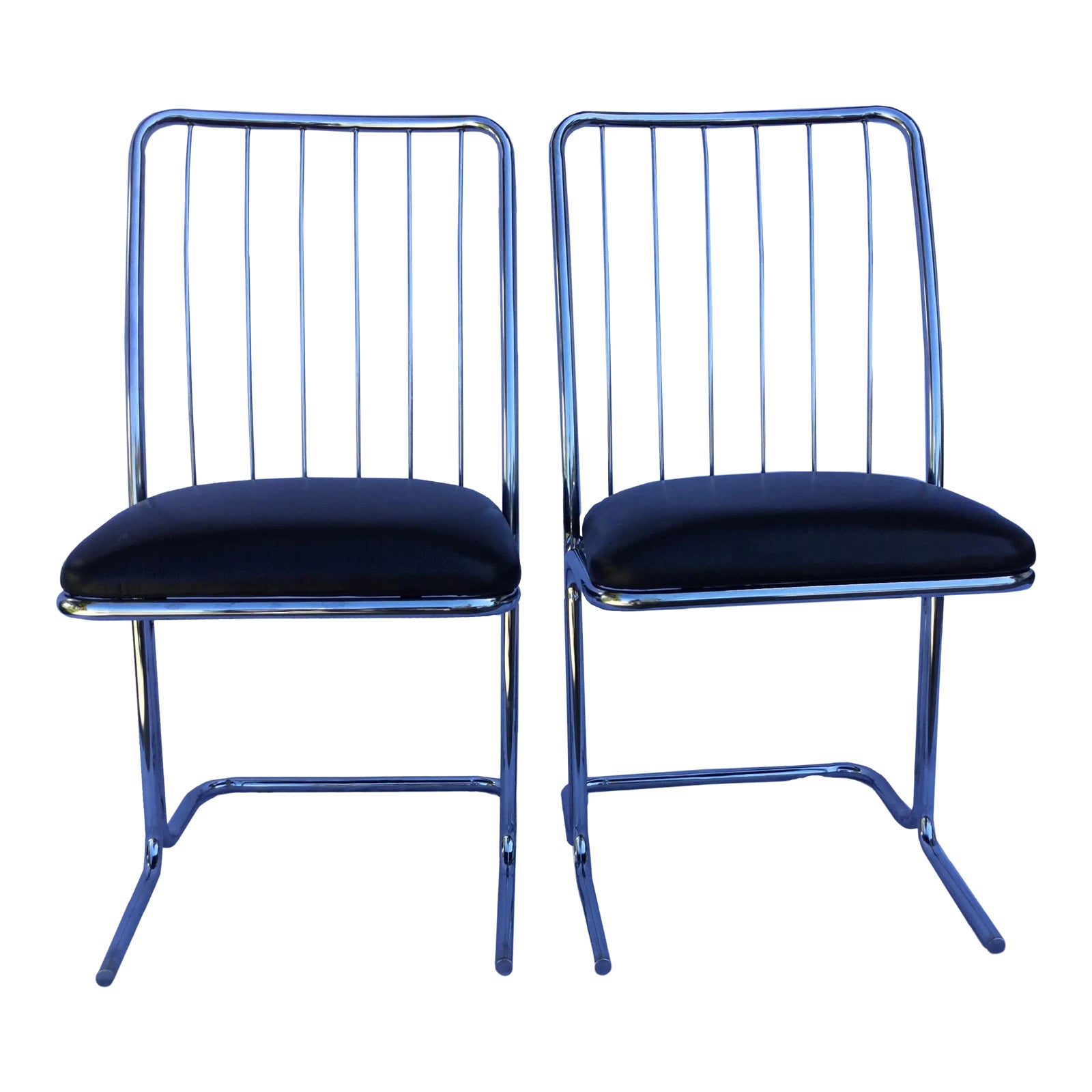 Vintage Chrome Chairs- A Pair | Chairish