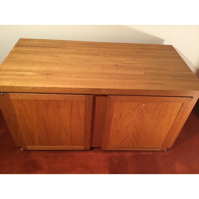 Custom Made Solid Oak Storage Unit | Chairish