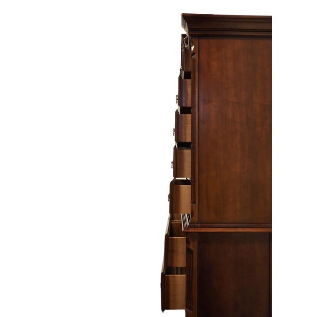 High End Traditional Chippendale Style 37" Pediment Highboy Chest | Chairish