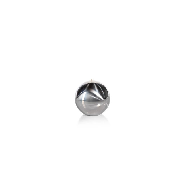Titanium 3.5" Silver Ball Candles, Set of 3 | Chairish