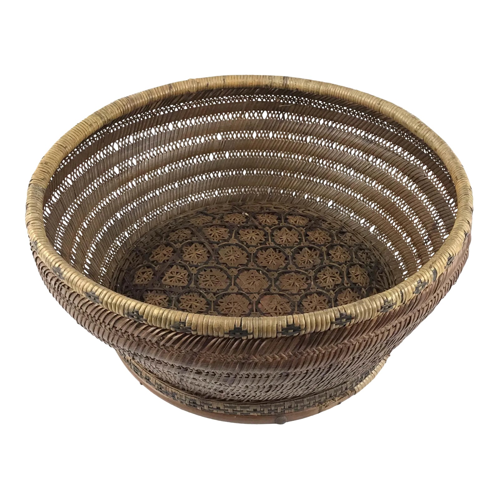 Antique Chinese Large Straw Basket | Chairish