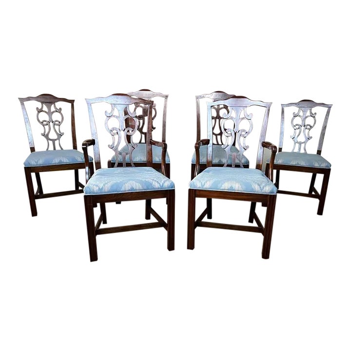 Harden Furniture Chippendale Style Mahogany Dining Chairs- Set of 6 ...