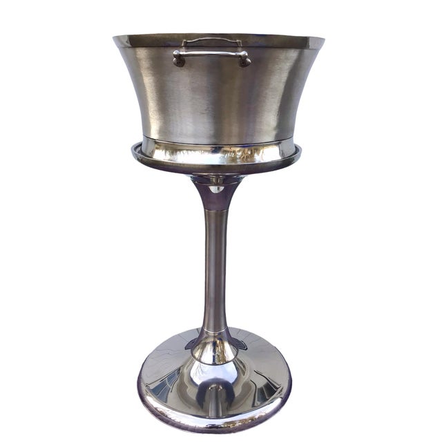 Frontgate Metal Beverage Ice Bucket on Stand | Chairish