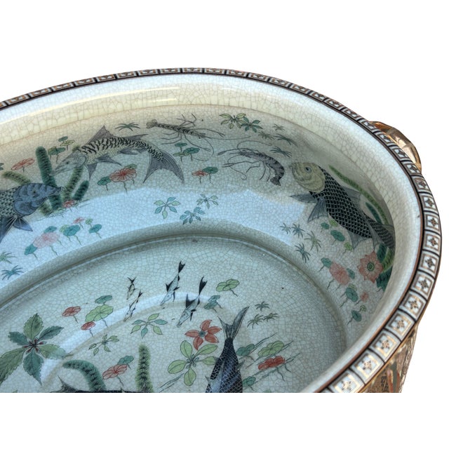 Porcelain Canton White Golden Famille Color People Scenery Oval Pot ...