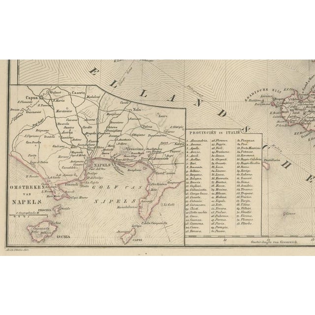 Antique Italian Map with Sardinia and Sicily with Rome Inset, 1876 ...