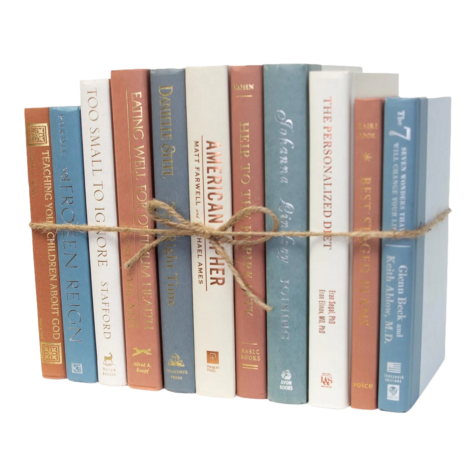 Decorative Books - Sea Coral Book Bundle - 1 Foot of Blue Books | Chairish