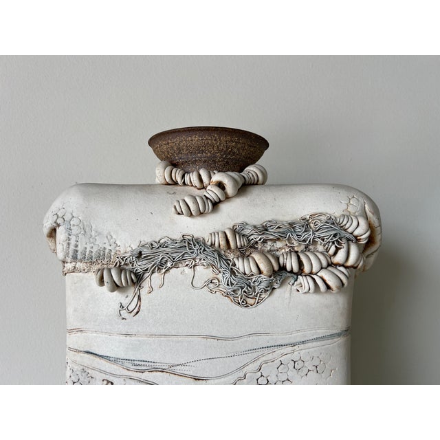 1980's Organic Modern Hand Sculpted Studio Pottery Vase | Chairish