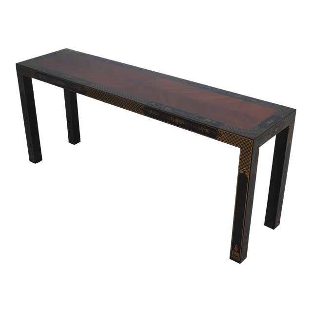 Drexel Chinoiserie Decorated Sofa Console Hall Table | Chairish