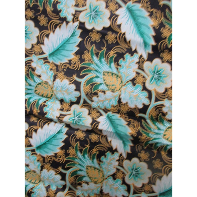 African Waxed Fabric Golden Java Prints in Aqua, Gold and Black | Chairish