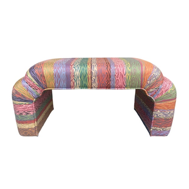Double Waterfall Upholstered Bench/Ottoman | Chairish