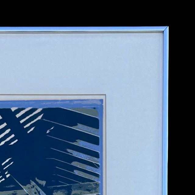 1978 Abstract Linocut “Through the Rafters” Signed & Framed Original ...