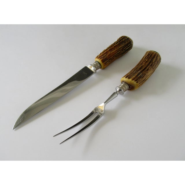 Vintage Solingen German Stag Handled Cutlery Serving Knife & Fork -Set ...