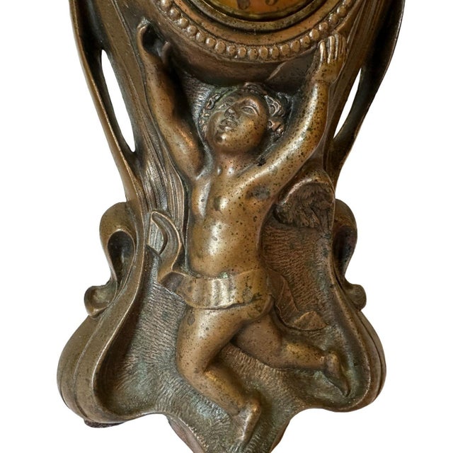 Early 1900s Antique Art Nouveau Patinated Copper Calla Lily & Putti ...