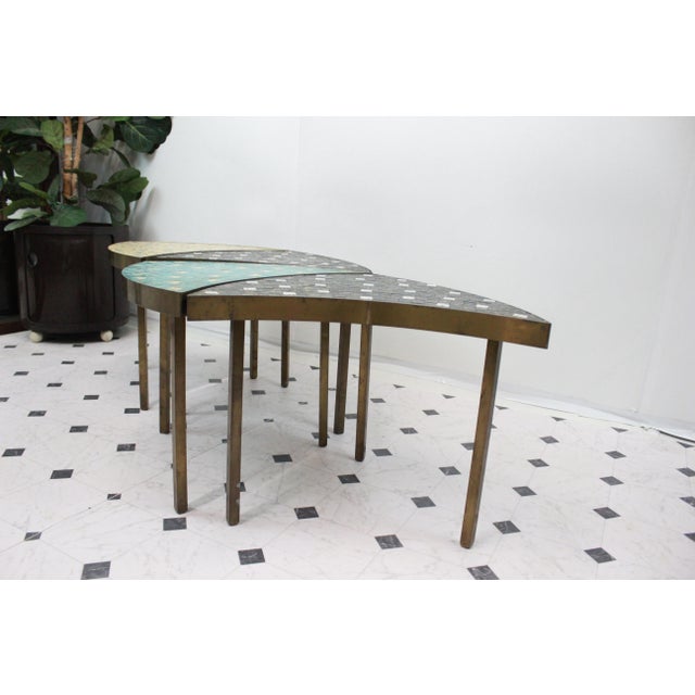 Mid Century Modern Table Set Tile Italian Mezza Luna | Chairish