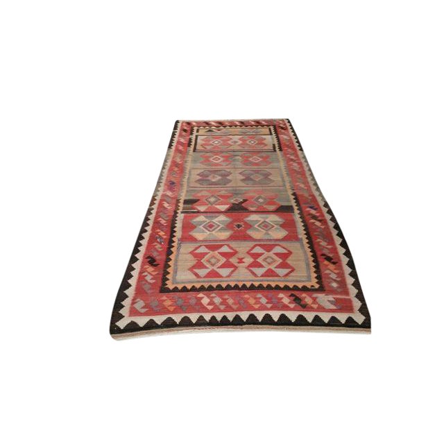 Vintage Turkish Kilim Hand Made Runner Rug - 4′8″ × 10′5″ - Size Cat ...