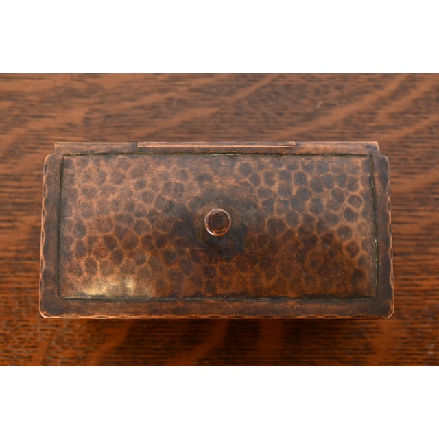Signed Gustav Stickley Arts & Crafts Hammered Copper Box | Chairish