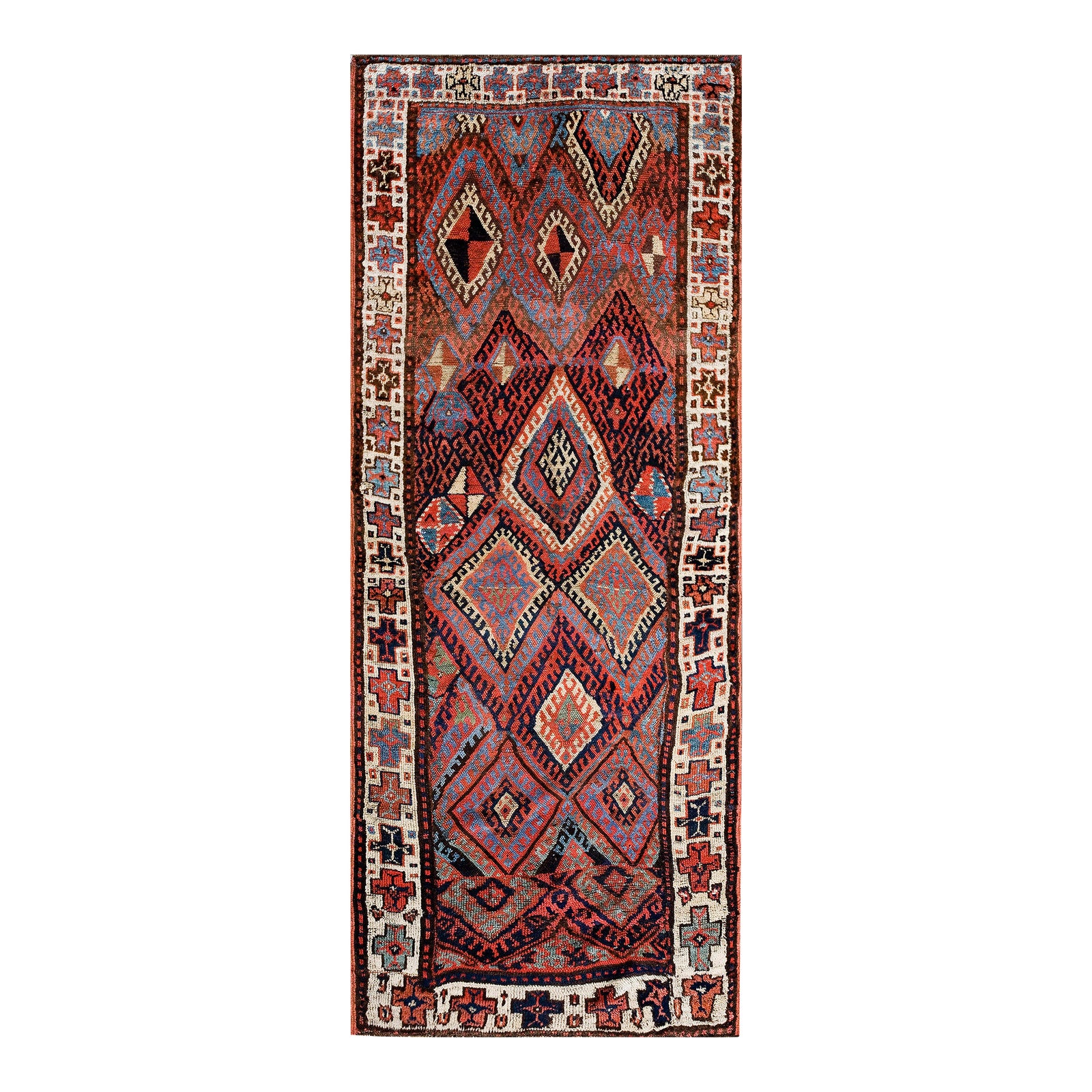 Late 19th Century W. Persian Kurdish Jaf Carpet | Chairish