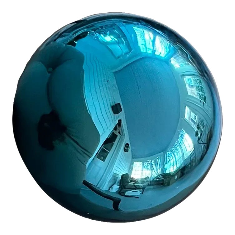 Large Blue Mercury Glass Garden Gazing Sphere or Witch's Ball | Chairish