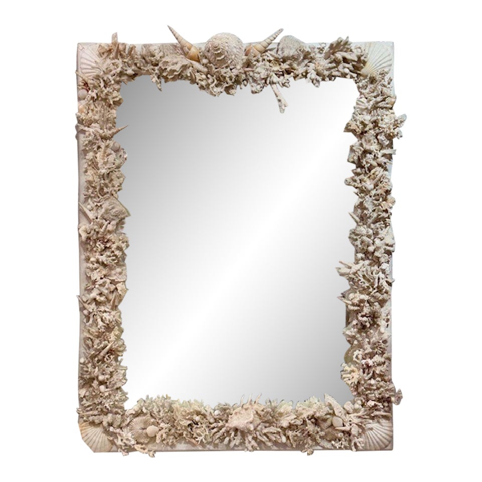 Vintage Palm Beach Shell Mirror | Chairish