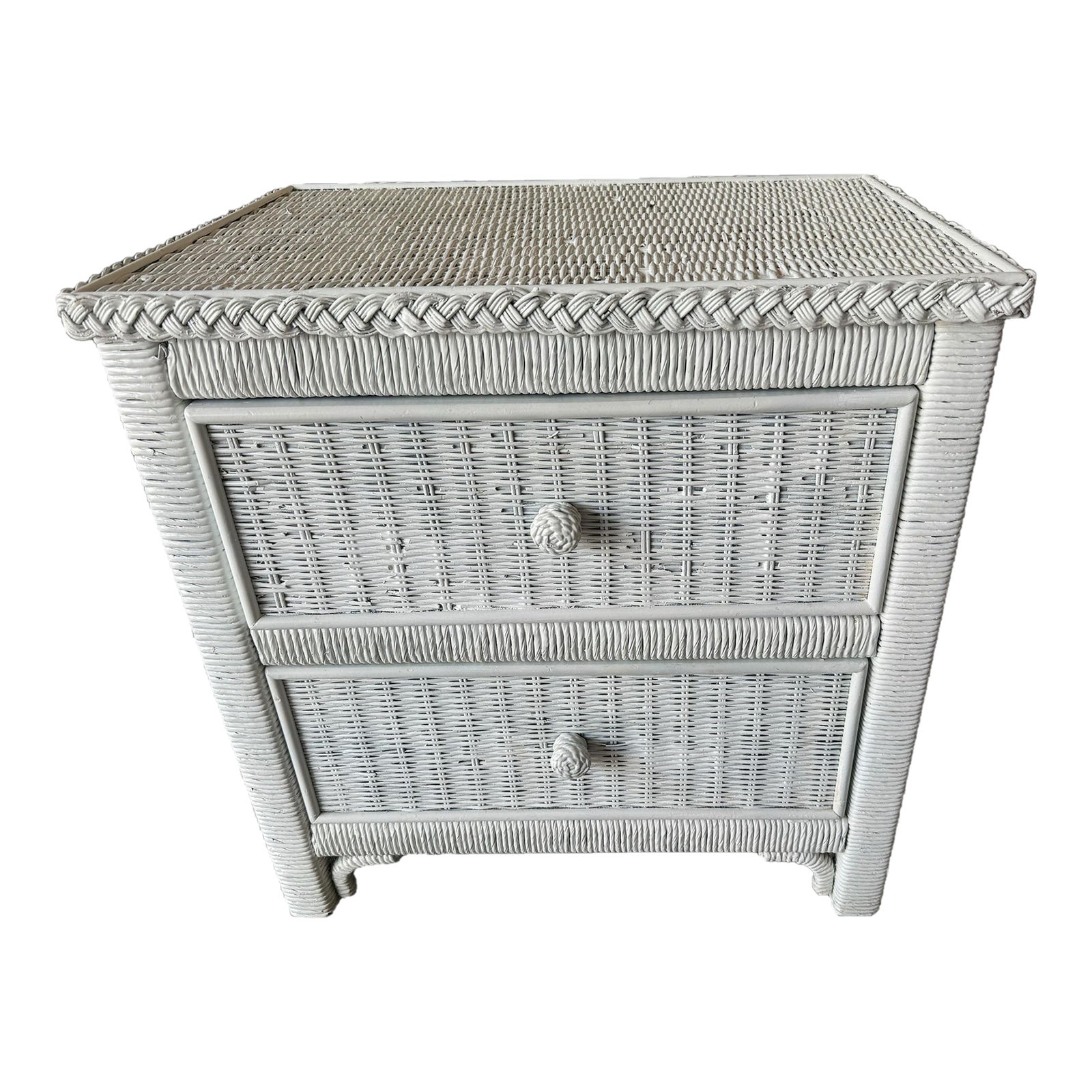 Henry Link for Lexington Vintage Wicker Nightstand or Side Table | Chairish