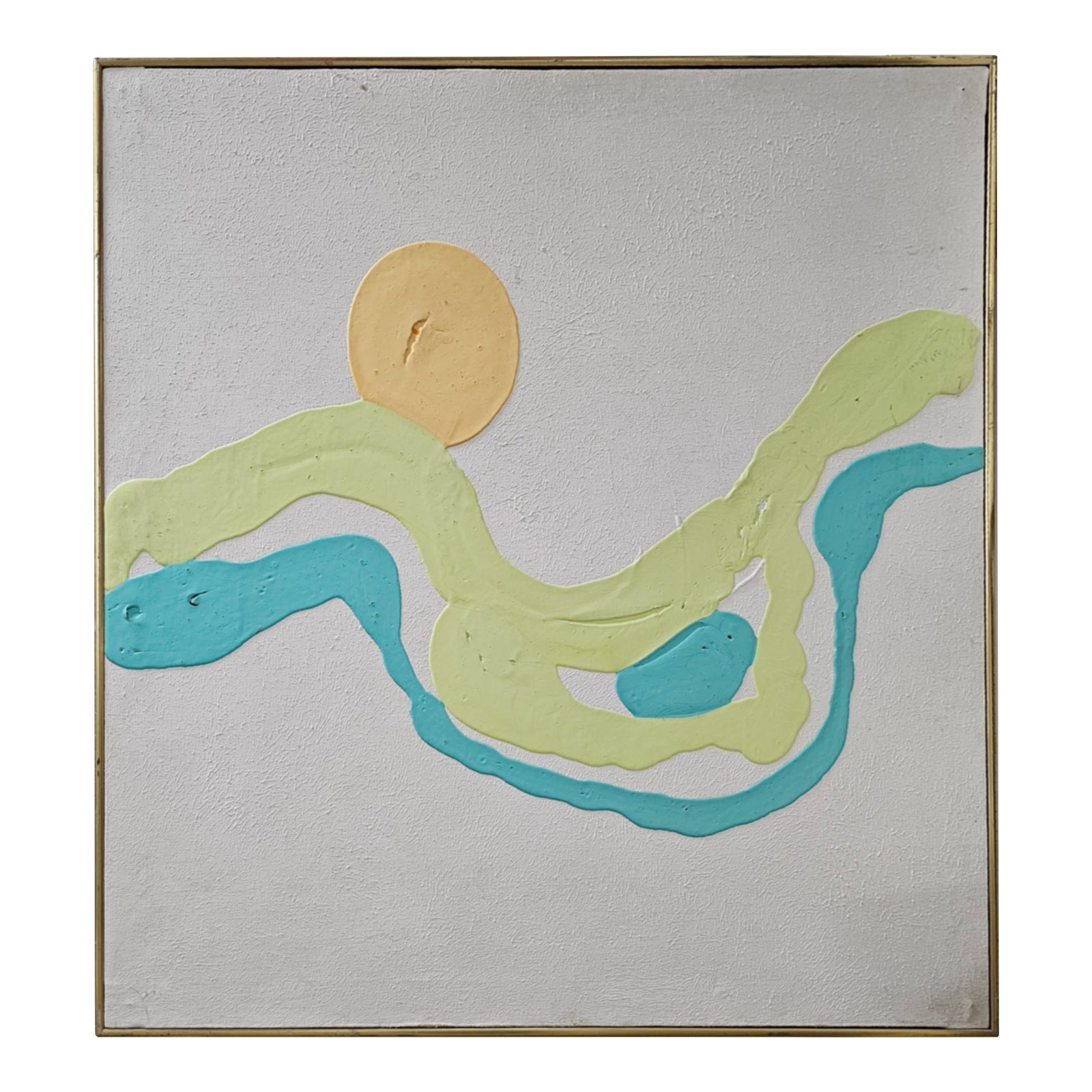 Postmodern Large Abstract Oil on Canvas, Framed | Chairish