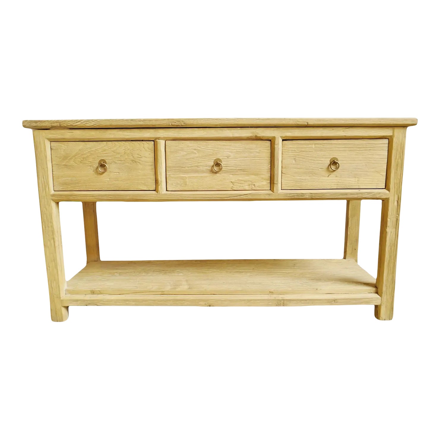 Simple 3 Drawer Farm Console Table | Chairish