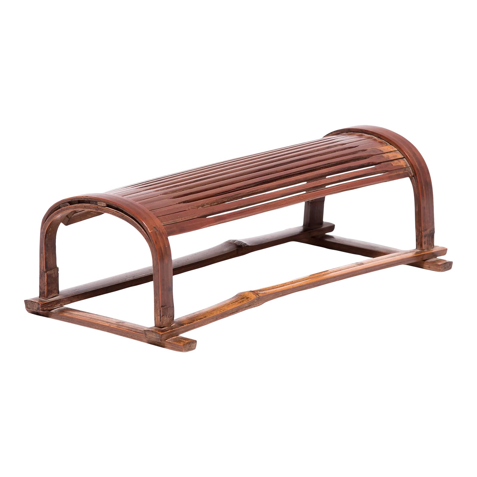 Circa 1850 Chinese Split Bamboo Rounded Pillow | Chairish