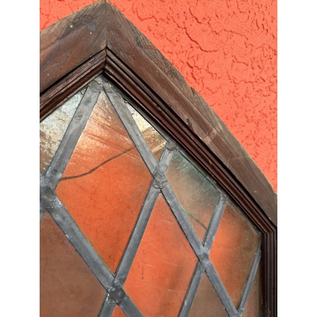 Antique Large Arched Stained Glass Window | Chairish