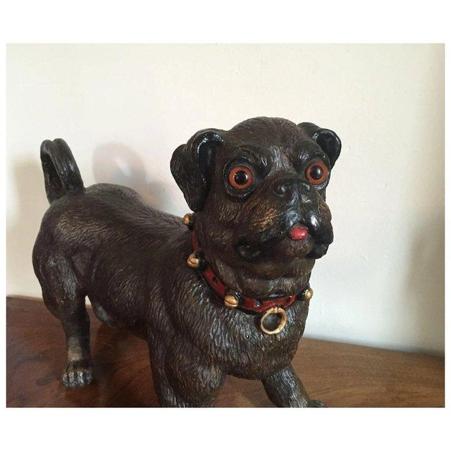Large Antique 19th Century Austrian Terra Cotta Pug Dog or English ...