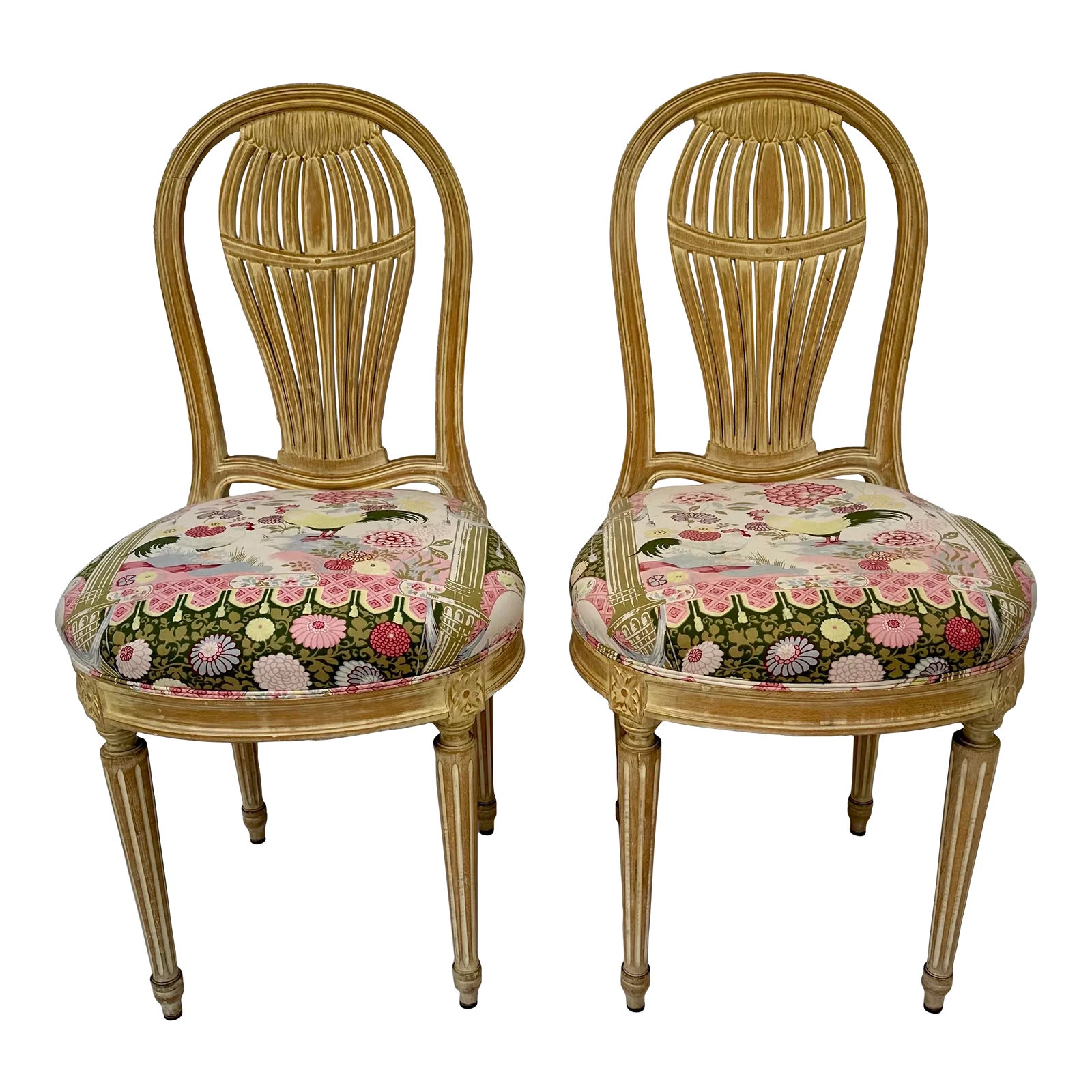 Pair of Vintage Maison Jansen French Hot Air Balloon Back Side Chairs ...