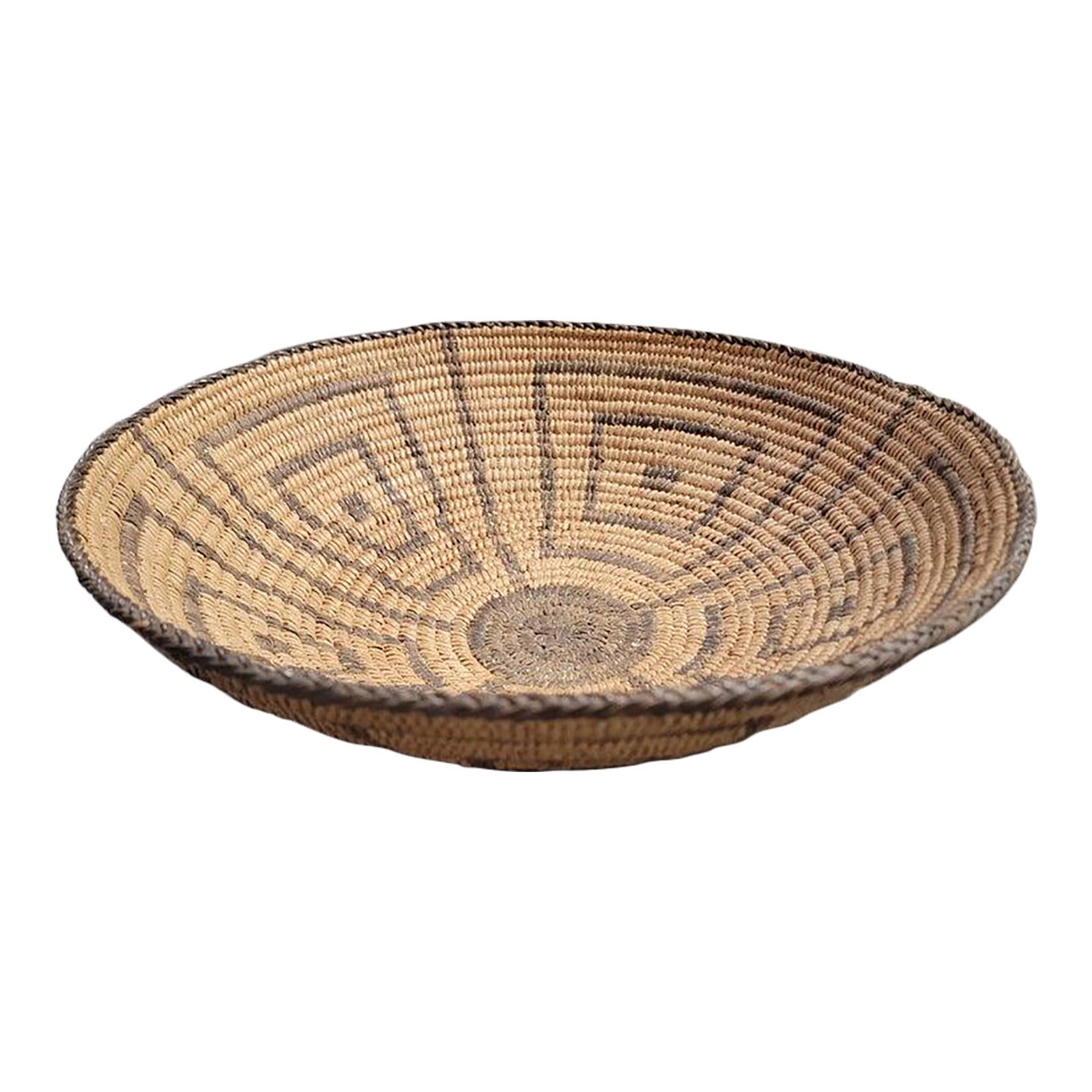Early 20th Century American Hand Made Devils Grass Basket /Tray | Chairish