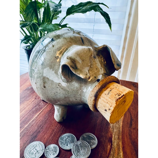 Vintage Studio Pottery Pig Sculpture With Mottled Glaze, Mid-Late 20th ...