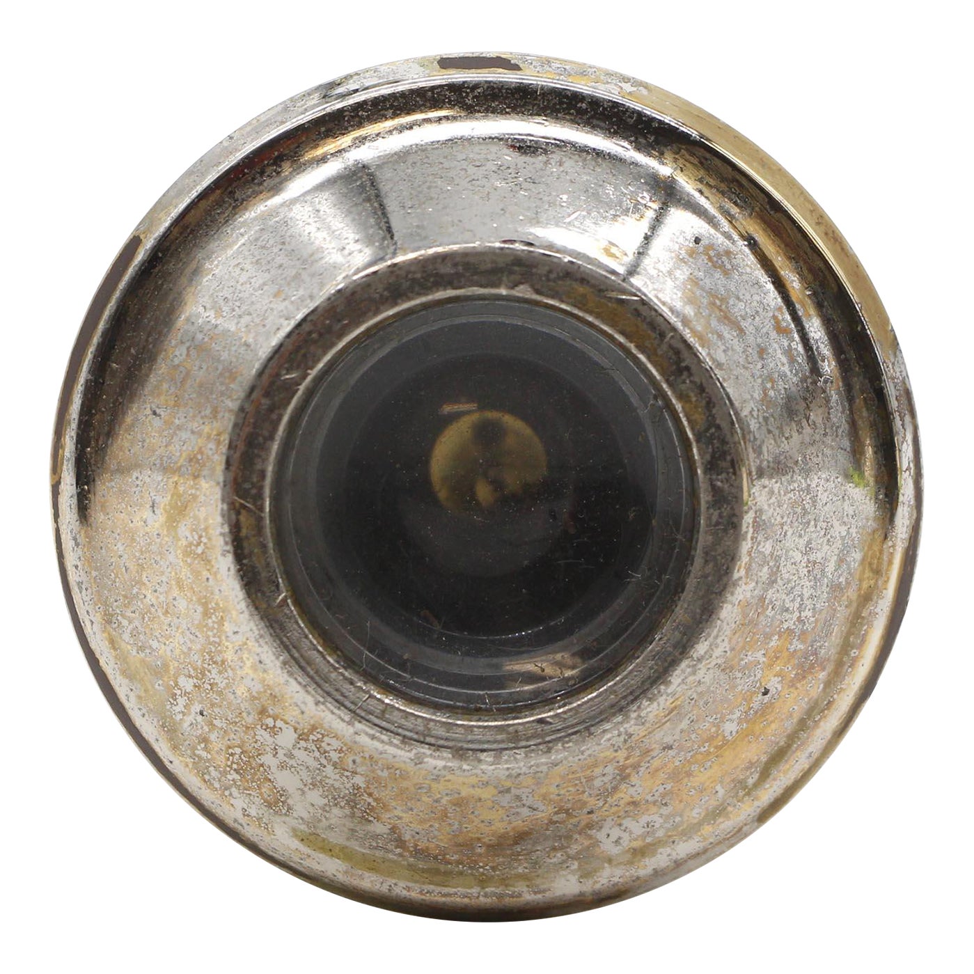 Reclaimed 2.25 In. Nickeled Brass One Way Hardware Peephole | Chairish