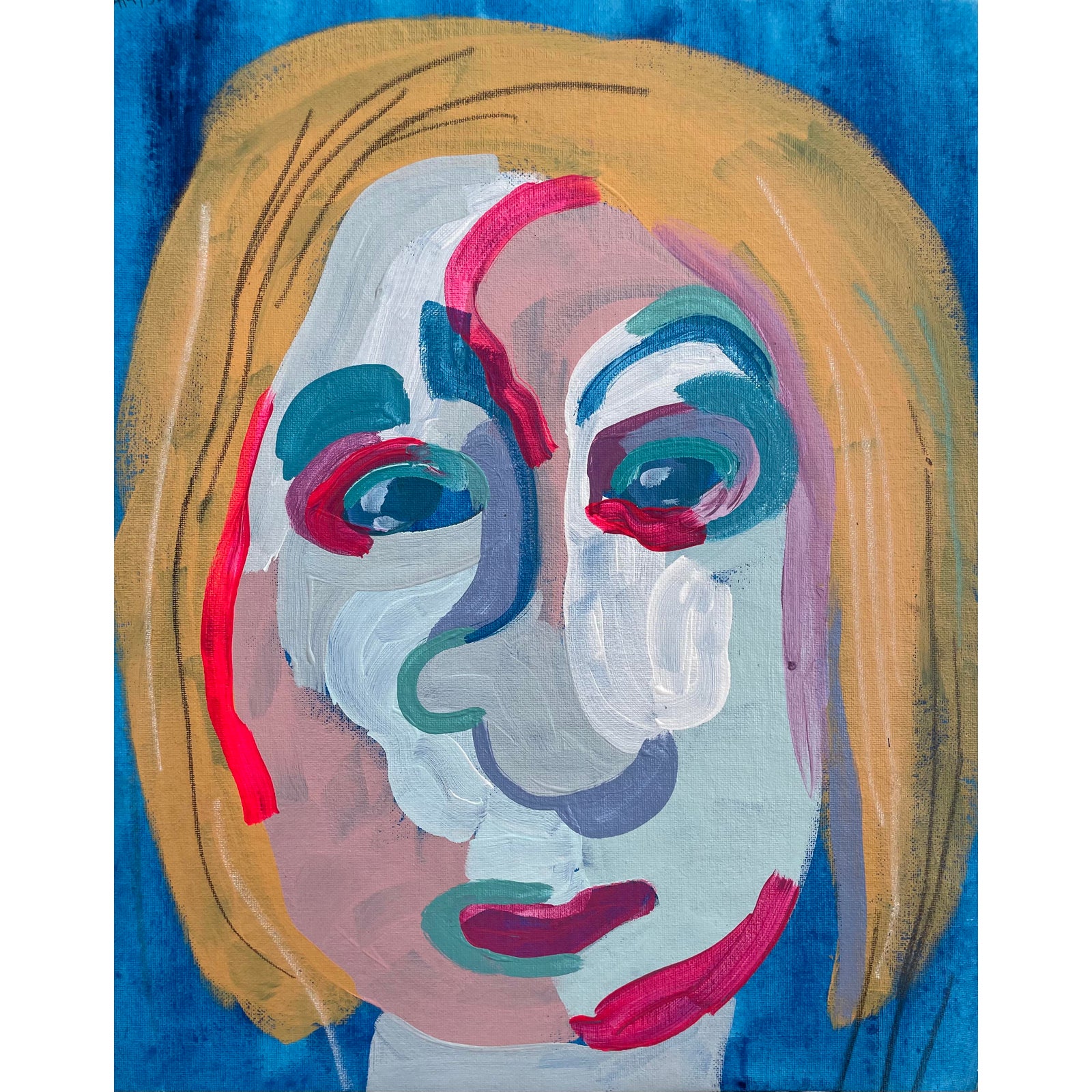 Contemporary Abstract Portrait Painting "The Storyteller, No. 87 ...