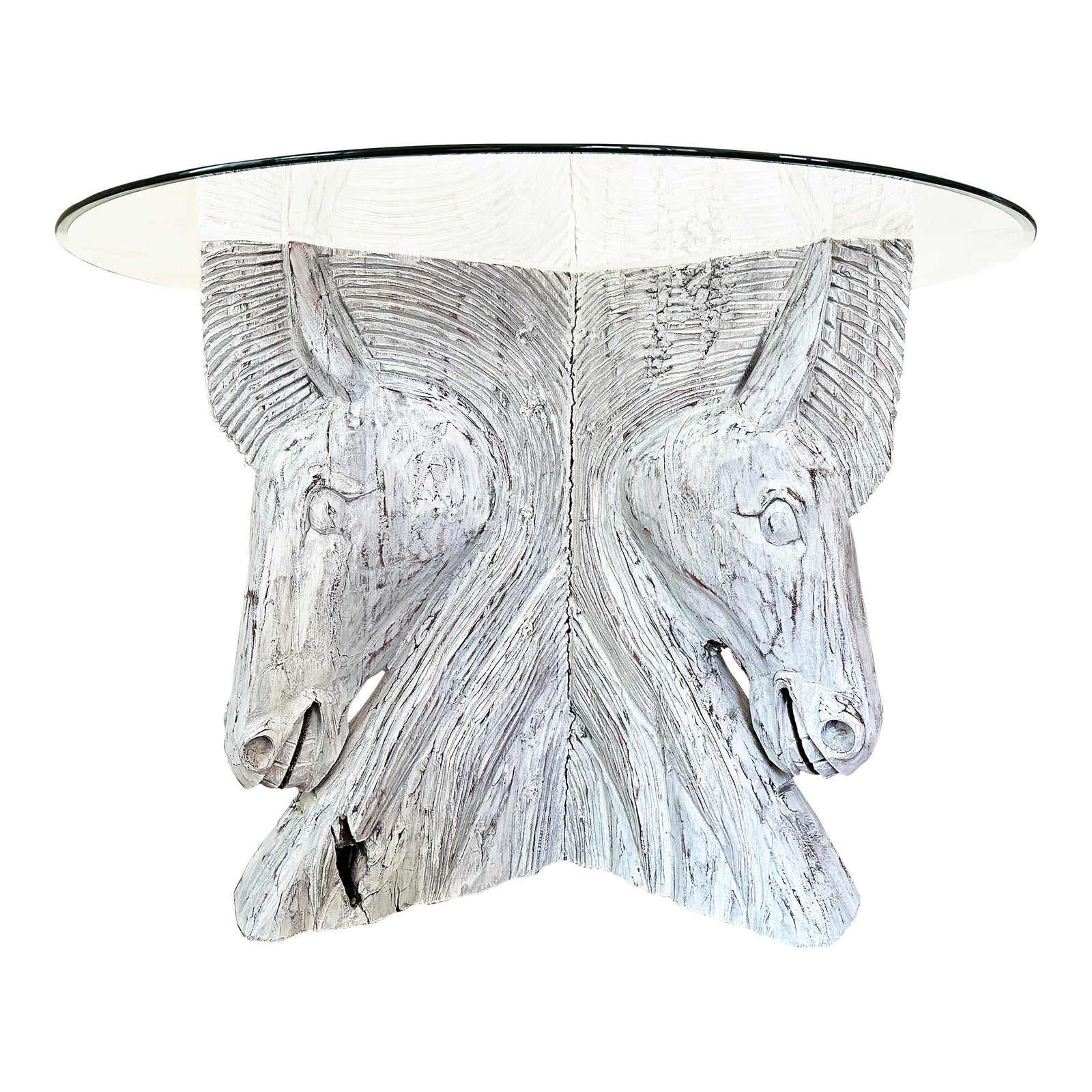 Horse Table Carved Equestrian Bistro Dining Table | Chairish