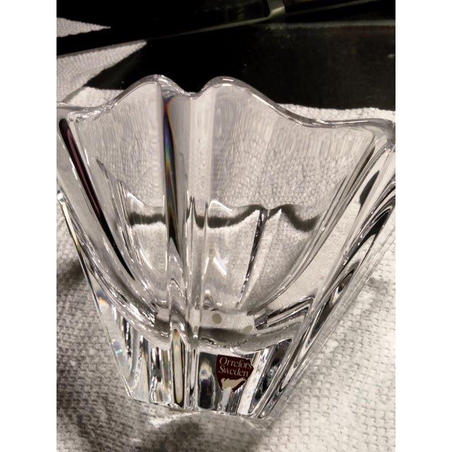 1980s Orrefors Crystal Orion Bowl Thick Lars Hellsten Sculptor Original ...