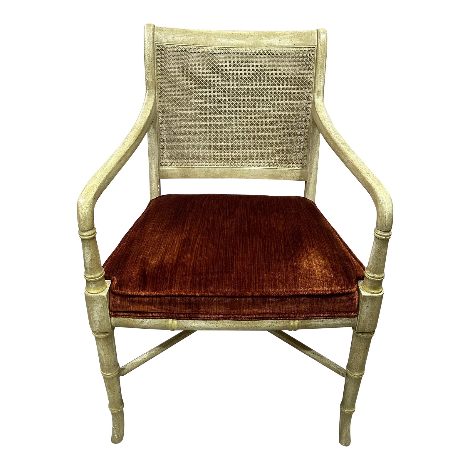 1960s Vintage Hickory Chair Cane Back Arm Chair | Chairish