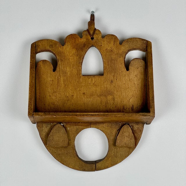 19th Century Primitive Folk Art Antique Grain Painted Wood Comb Shelf ...