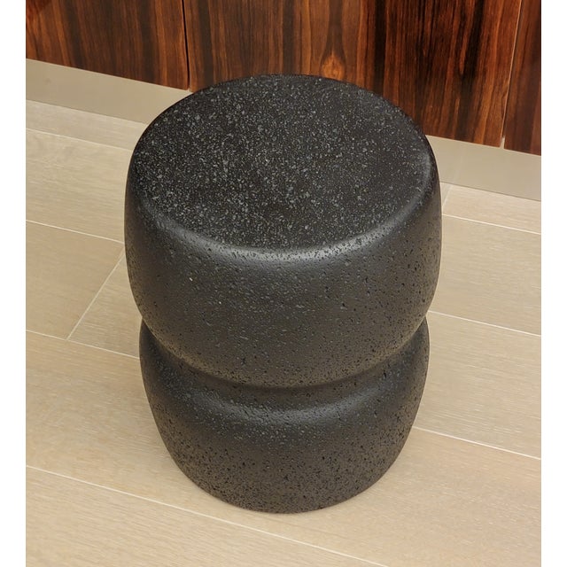 Christian Liaigre Cerro Lava Stone Indoor / Outdoor Side Table | Chairish