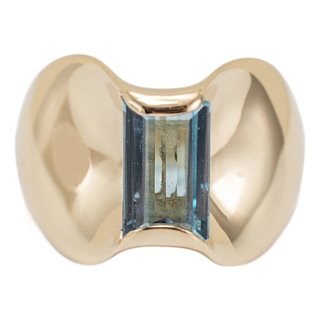 James Avery Retired Monaco 14k Yellow Gold Blue Topaz Cocktail Ring ...