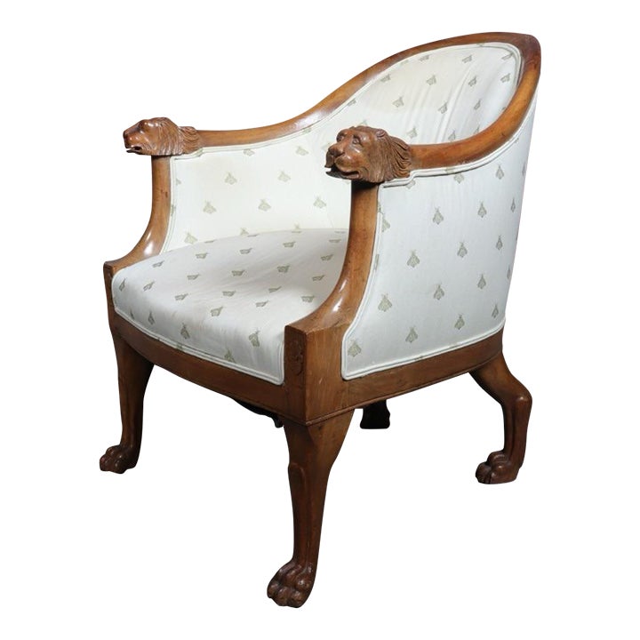 Italian Neoclassical 19th Century “Forward Crawling” Lion's Head Club ...