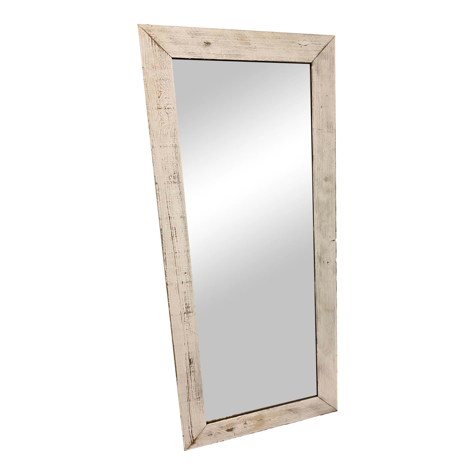 Custom Distressed and Antiqued White Mirror | Chairish