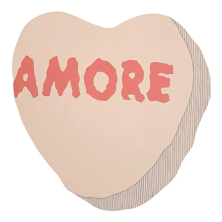“Amore” Contemporary Pop Art Still Life Painting on Wood Cutout | Chairish